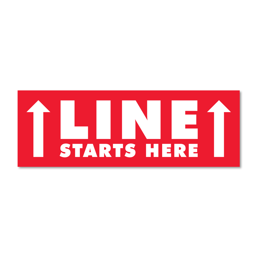 Line Starts Here Floor Decal - Rectangle – Plastic Printers
