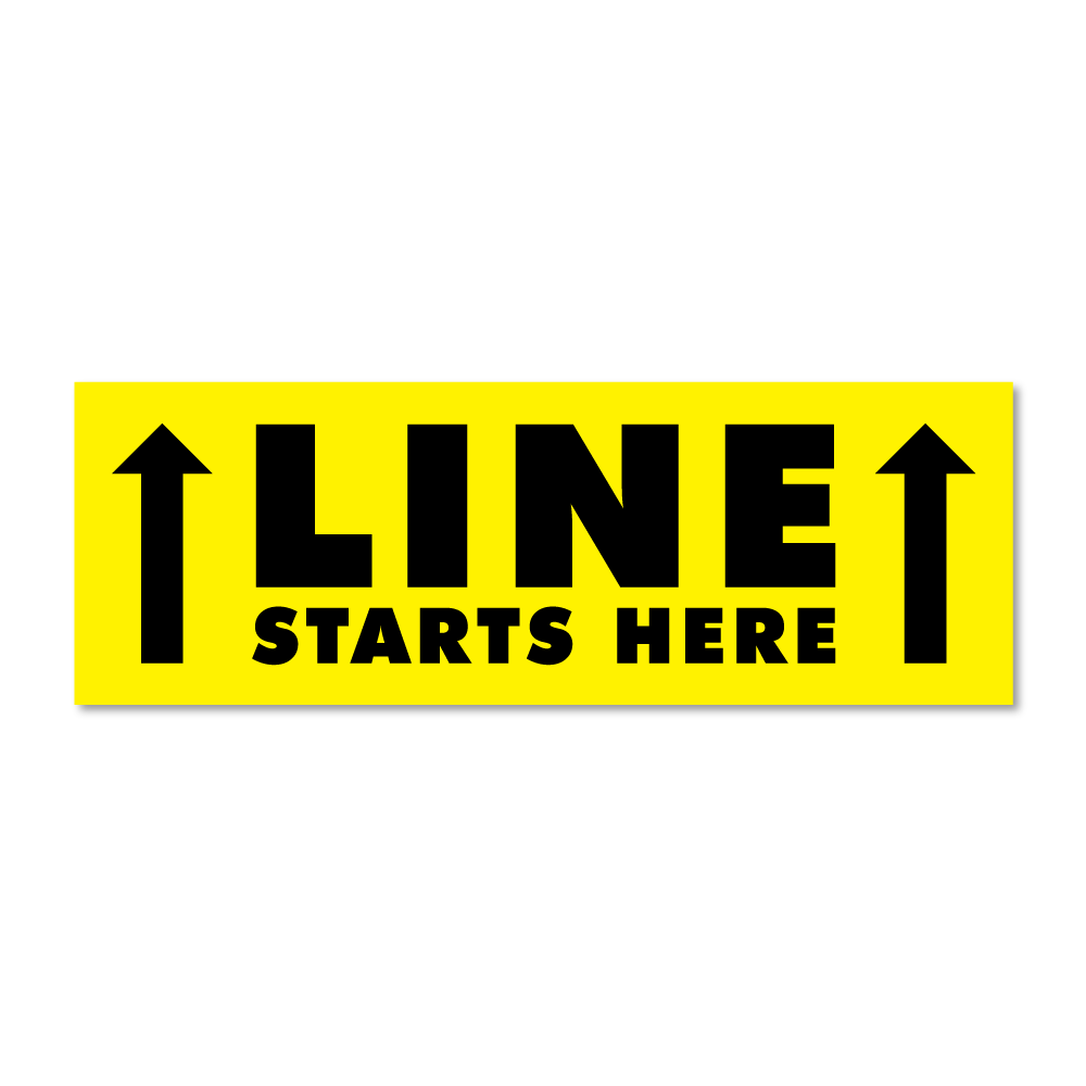 Line Starts Here Floor Decal - Rectangle – Plastic Printers