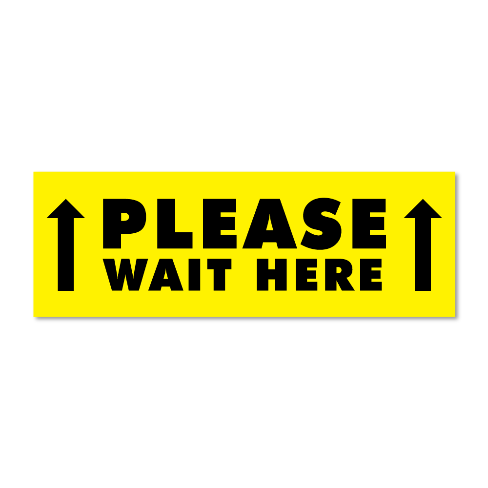 Please Wait Here Floor Decal - Rectangle – Plastic Printers