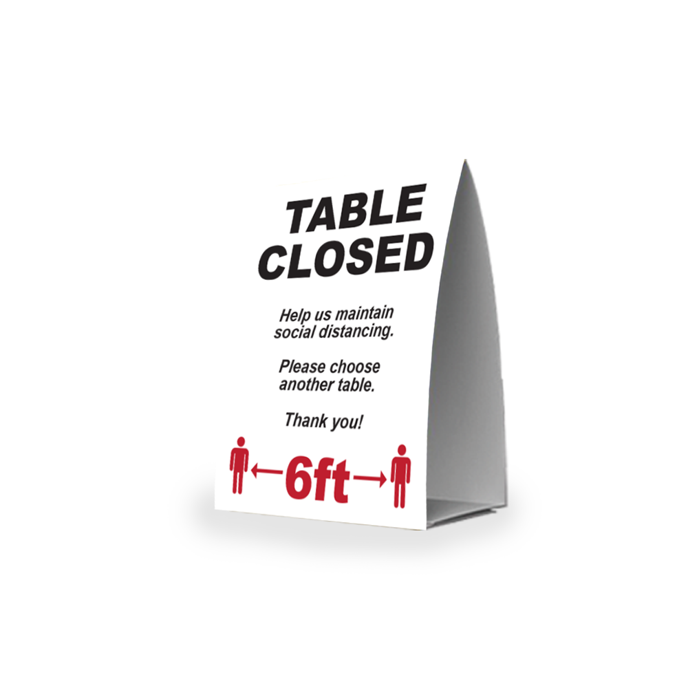 Table Closed - Table Tent Sign – Plastic Printers